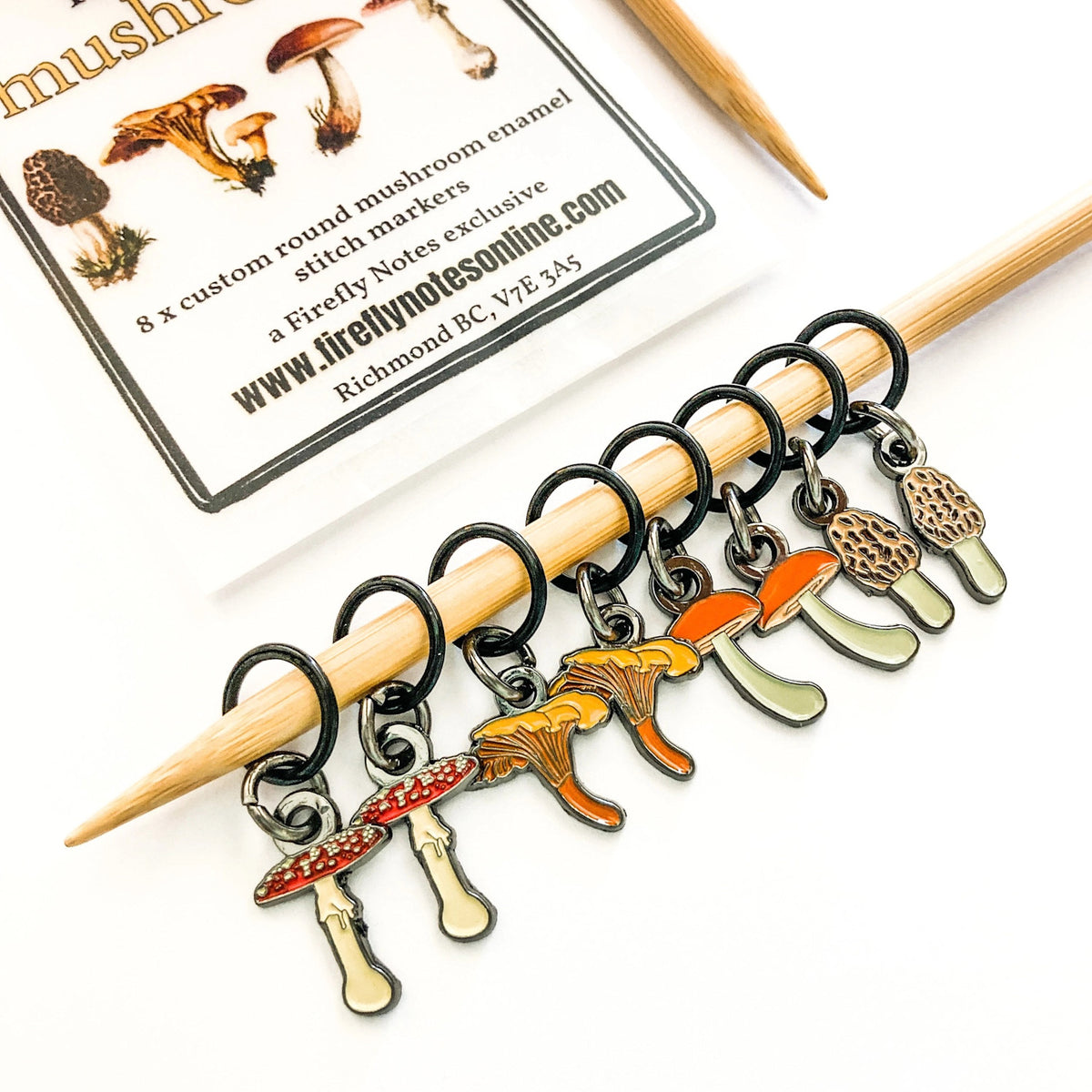 Firefly Notes Mushrooms Stitch Markers – Brooklyn General Store