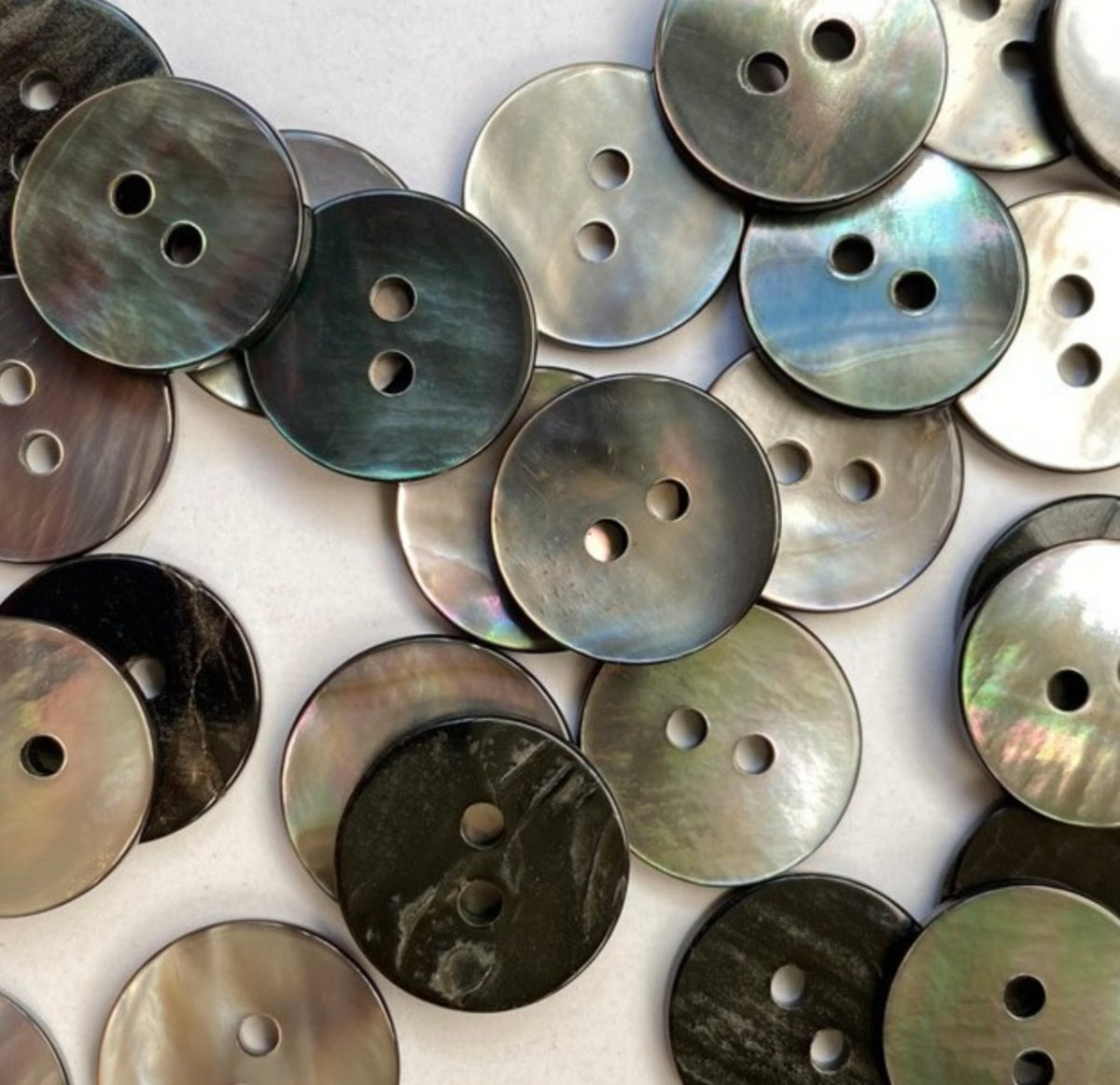 Textile Garden Buttons-5419-Grey MOP Shell Buttons NO RIM-15mm ...