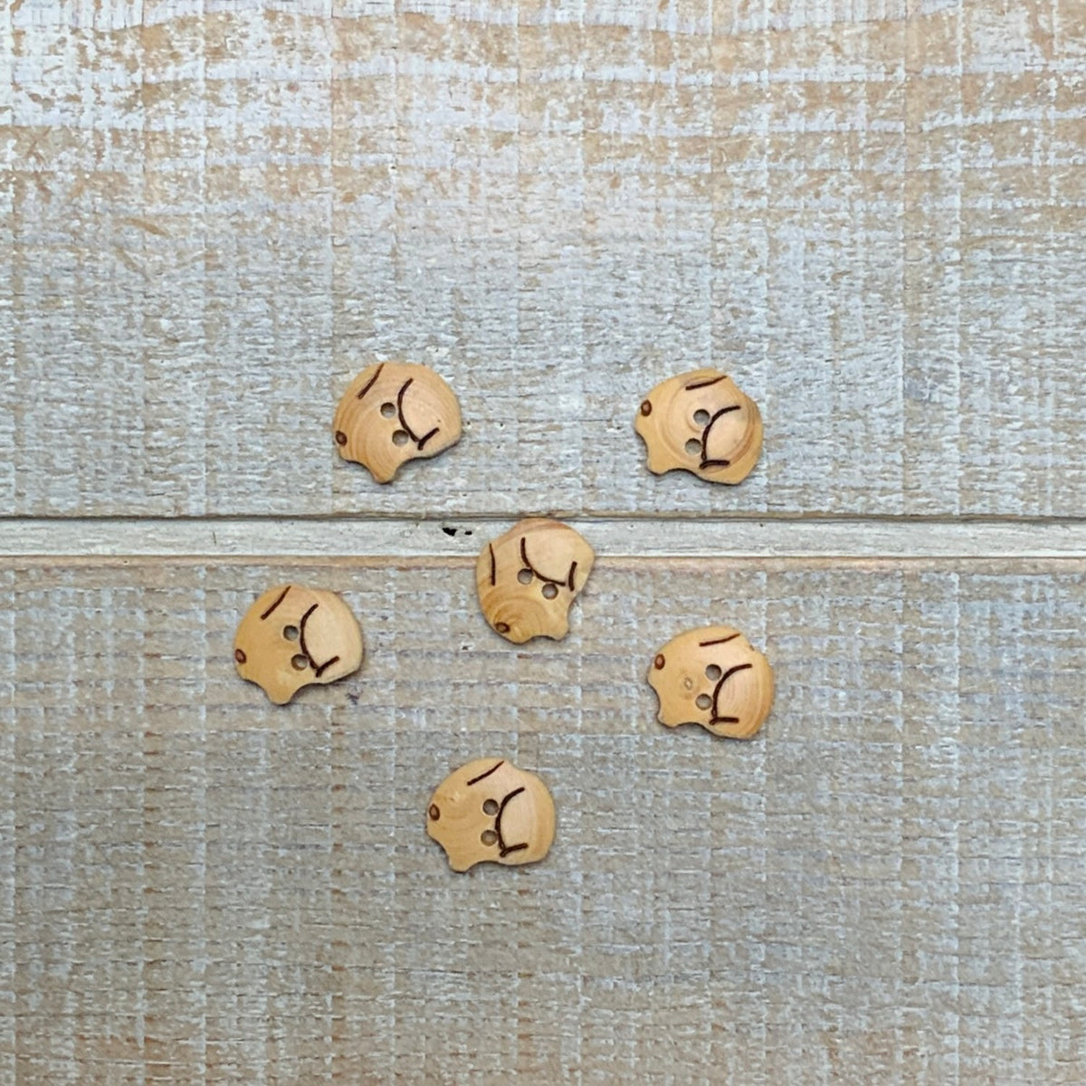 Textile Garden Buttons-5070-Wooden Rounded Surface Buttons with Rabbit ...