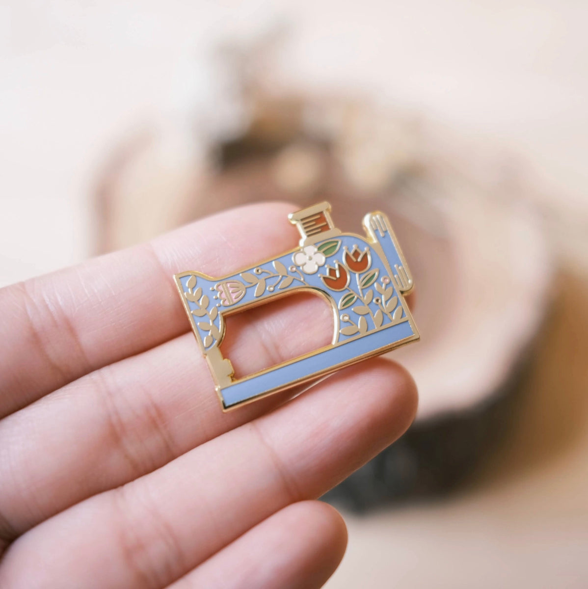 Sewing Machine Enamel Pin (Blue) by Justine Gilbuena – Brooklyn General ...