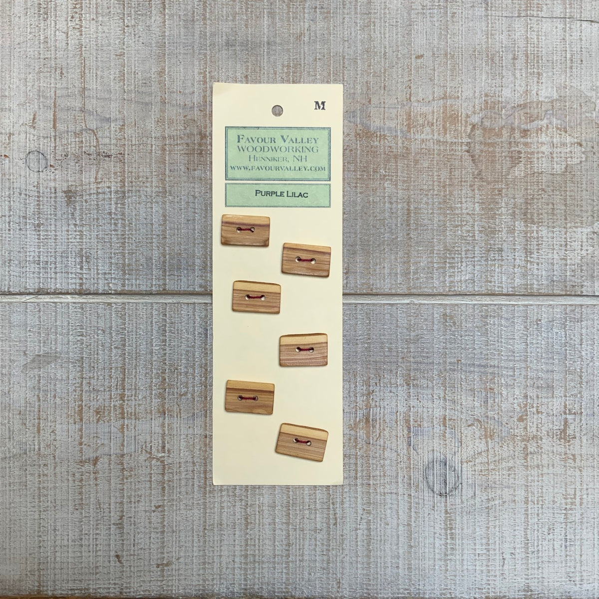 Favour Valley-Wood Button Card of 6 Square buttons-Medium – Brooklyn ...