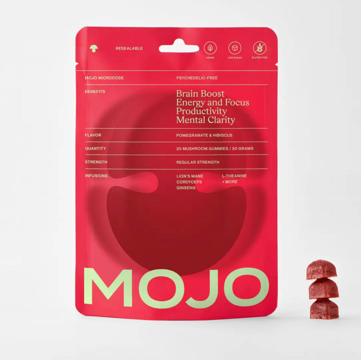 Mojo Brain Boosting Gummies-Pomegranate Hibiscus – Brooklyn General Store