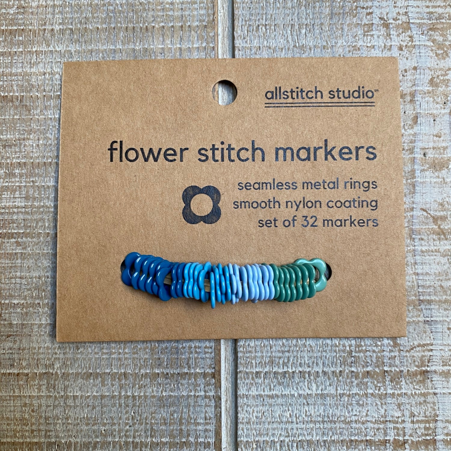 Allstitch Studio Small Flower Stitch Markers (6mm) - Cool Tones - 32 S ...