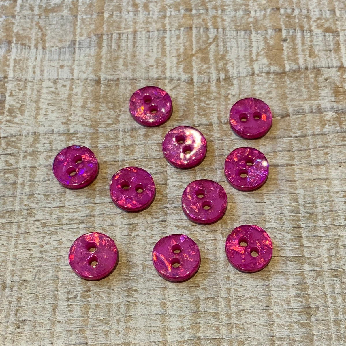 Hot Pink Sparkly Buttons - TGB2907 - 10 mm – Brooklyn General Store